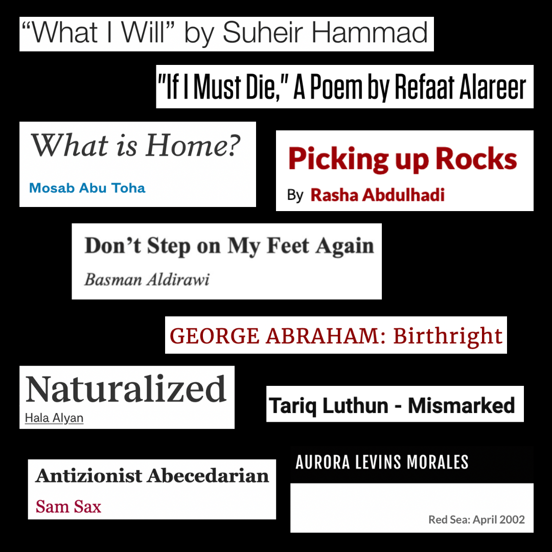 A Handful of Poems as Doorways into Dialogue About Palestine